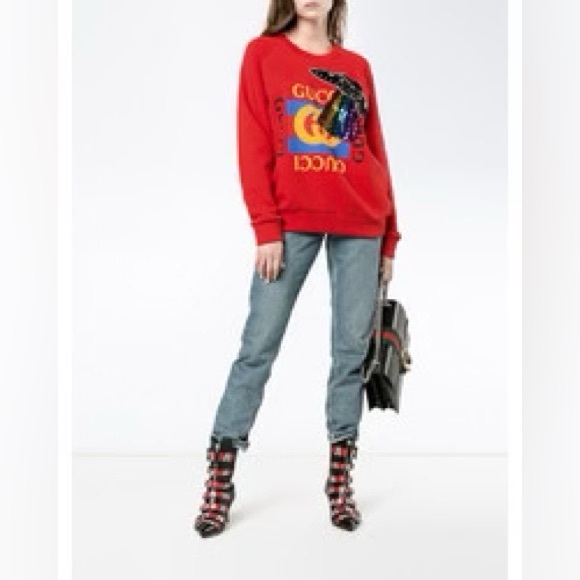 Gucci | Sweaters | Gucci Jersey Sweatshirt With Ufo Appliqu | Poshmark